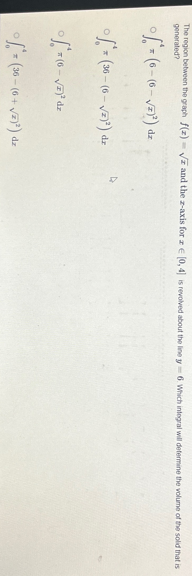 Solved The region between the graph f(x)=x2 ﻿and the x-axis | Chegg.com