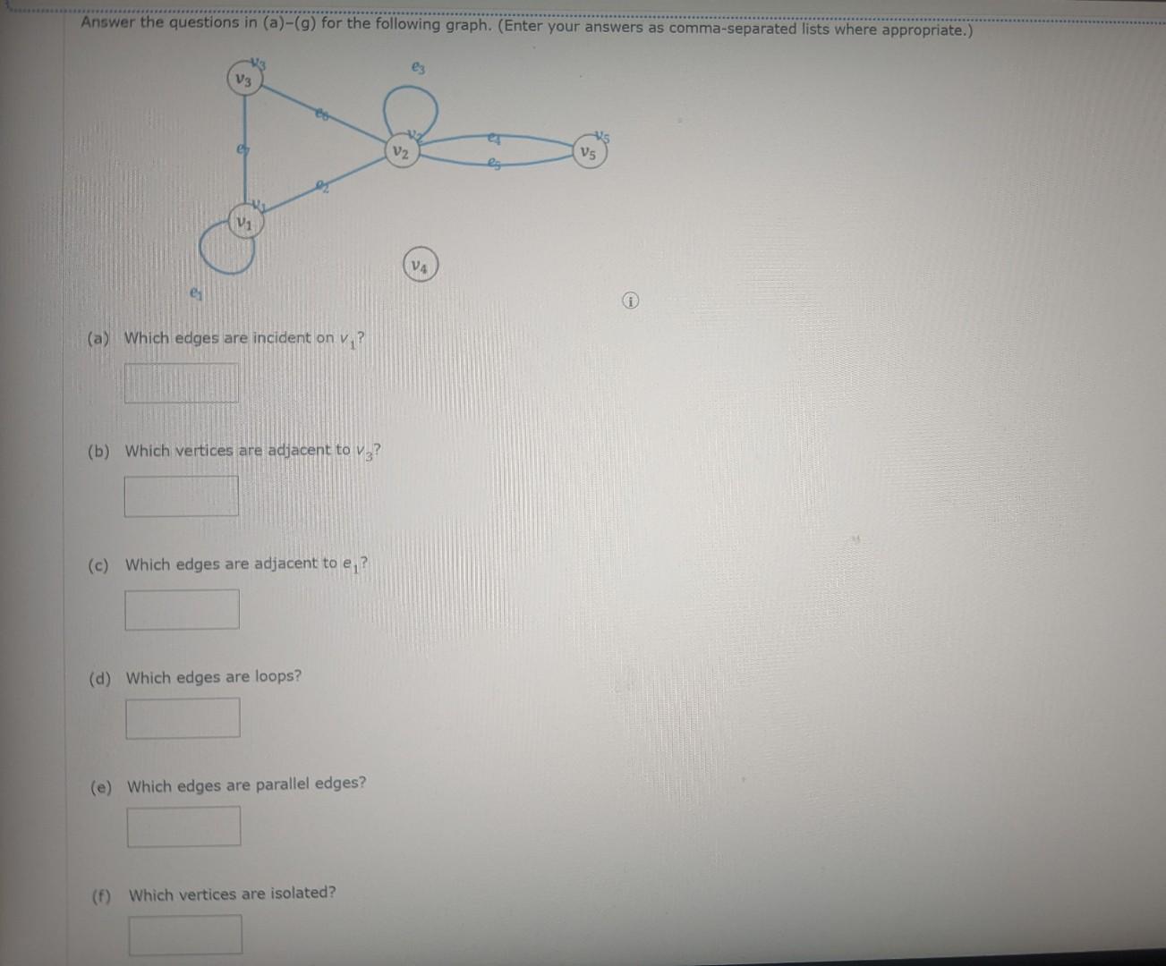 Solved E Which Edges Are Parallel Edges G What Is The