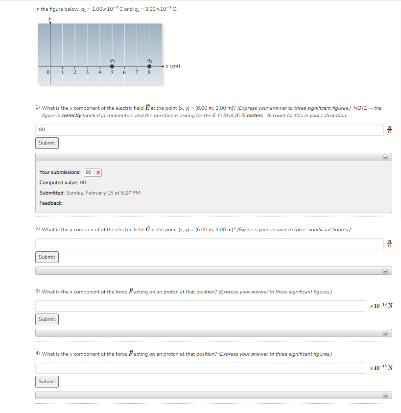 Solved In the figure below, q1=1.00×10-7C ﻿and | Chegg.com