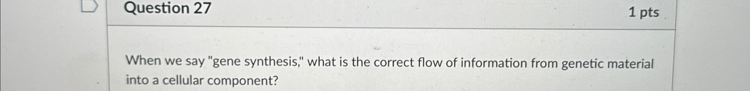 Solved Question 271 ﻿ptsWhen we say "gene synthesis," what | Chegg.com