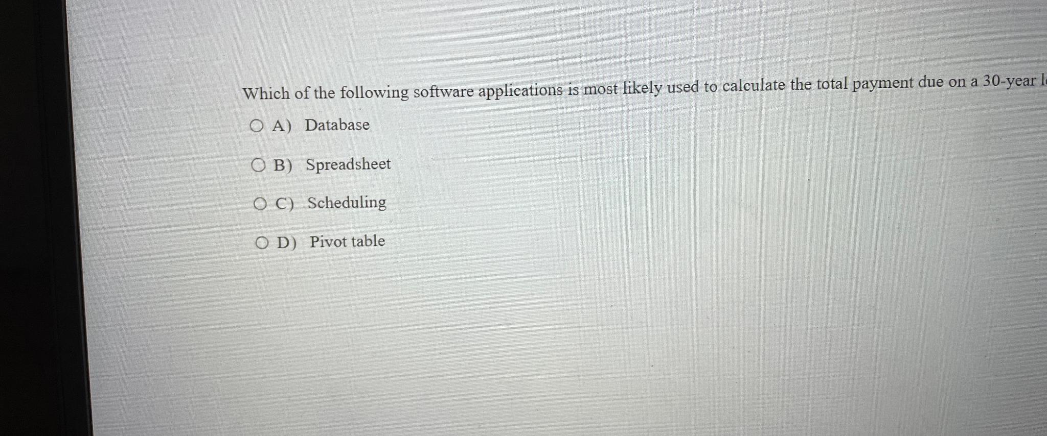 Solved Which of the following software applications is most | Chegg.com