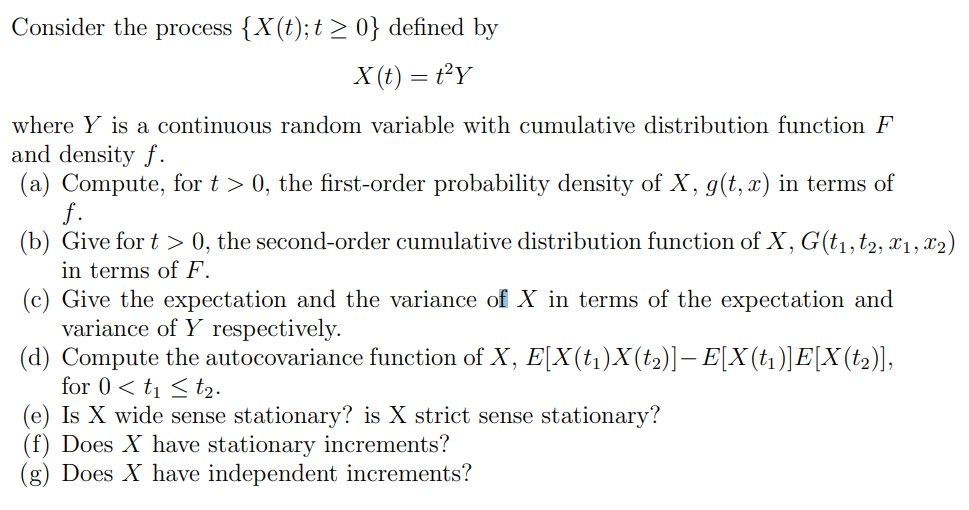 Solved Consider the process {x(t);t≥0} ﻿defined | Chegg.com