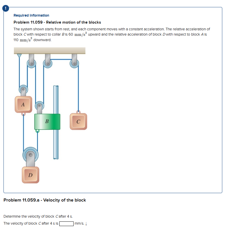 Solved !Required InformationProblem 11.059-Relative motion | Chegg.com