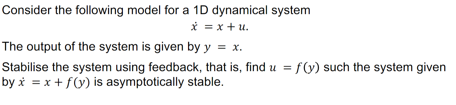 Solved Consider the following model for a 1D dynamical | Chegg.com