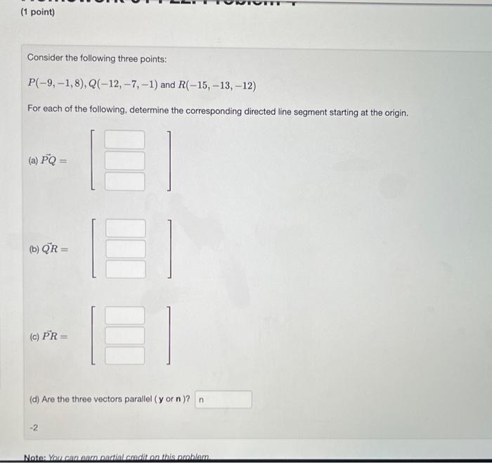 Solved Consider the following three points: | Chegg.com