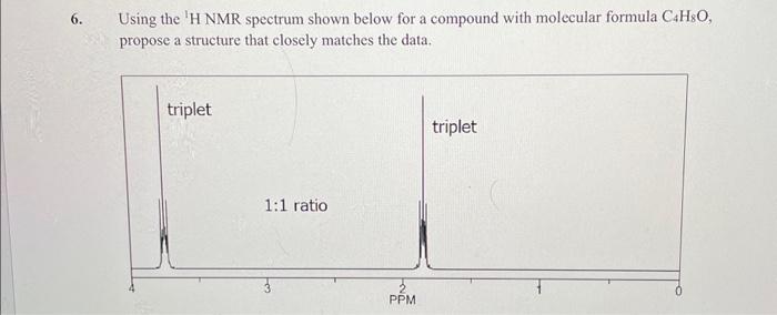 Solved Using the ' H NMR spectrum shown below for a compound | Chegg.com