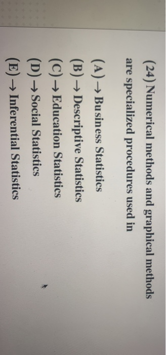 Solved (24) Numerical methods and graphical methods are | Chegg.com