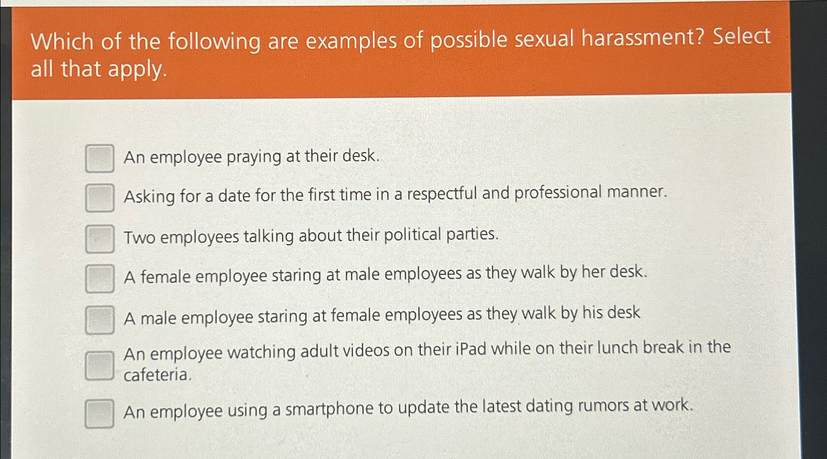Solved Which of the following are examples of possible | Chegg.com