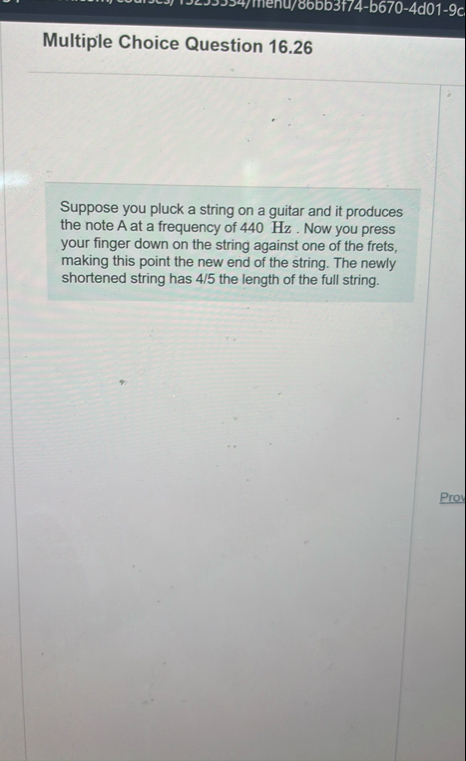 Solved Multiple Choice Question 16.26Suppose you pluck a | Chegg.com