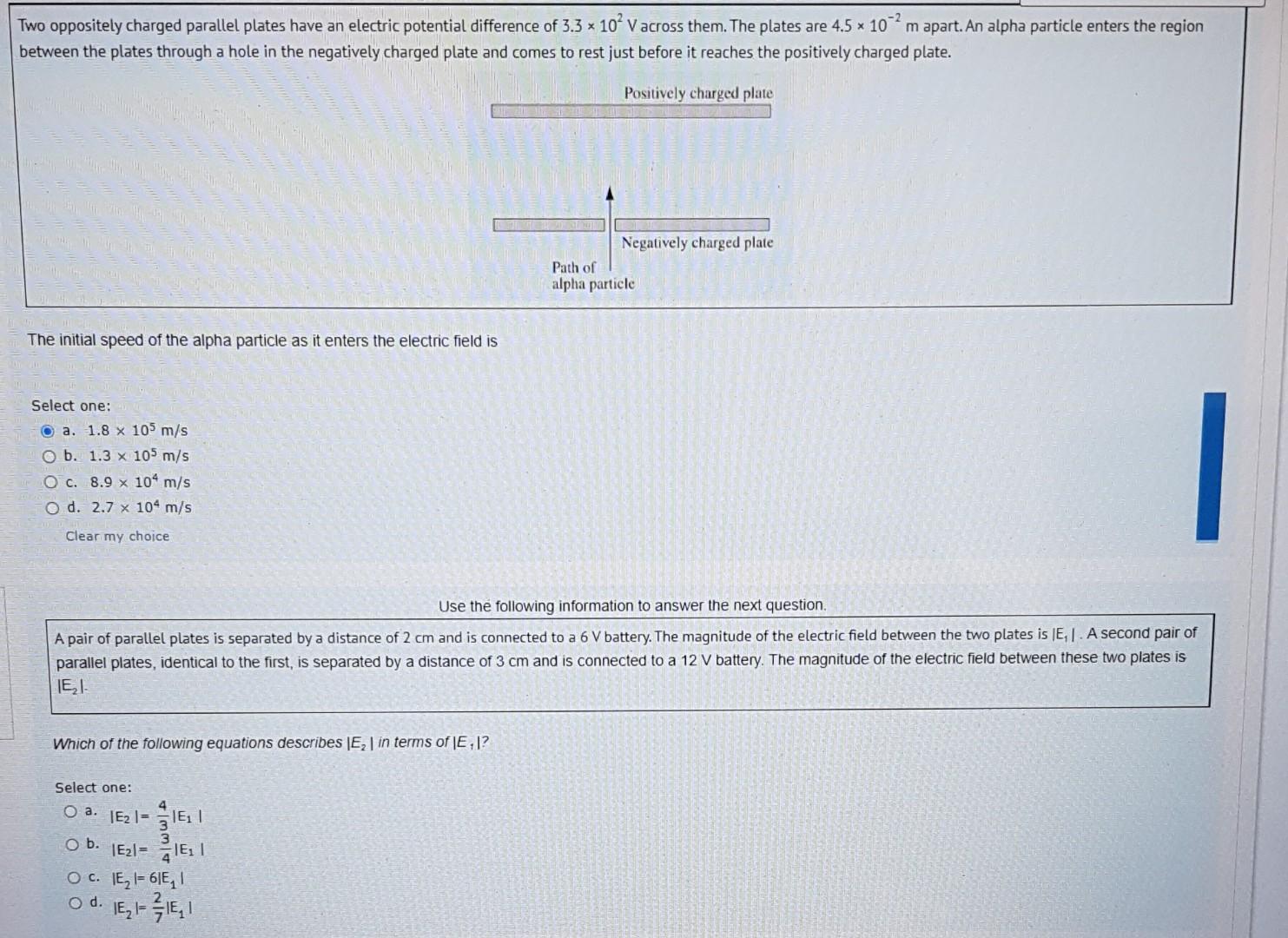 Solved Two oppositely charged parallel plates have an | Chegg.com