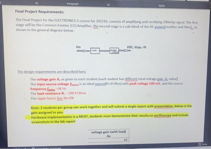 Solved Final Project Requirements: The Final Project for the | Chegg.com