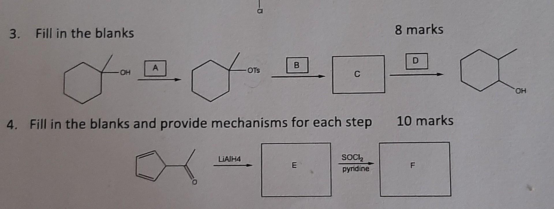 Solved 3. Fill in the blanks 8 marks 4. Fill in the blanks | Chegg.com