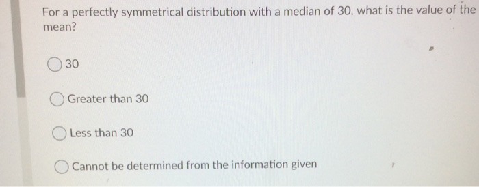 Solved For a perfectly symmetrical distribution with a | Chegg.com