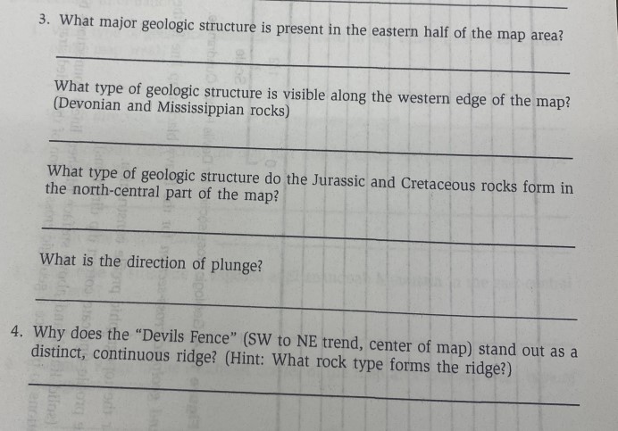 Solved What major geologic structure is present in the | Chegg.com