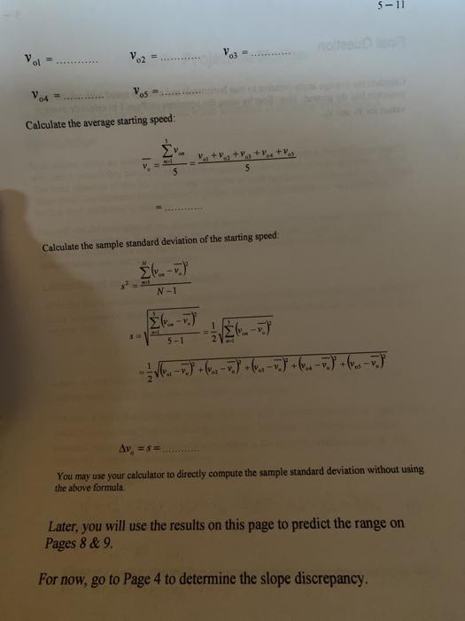 5-1 Lab 5: Projectile Motion Objective: Predict where | Chegg.com