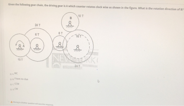 Solved Given the following gear chain, the driving gear is A | Chegg.com