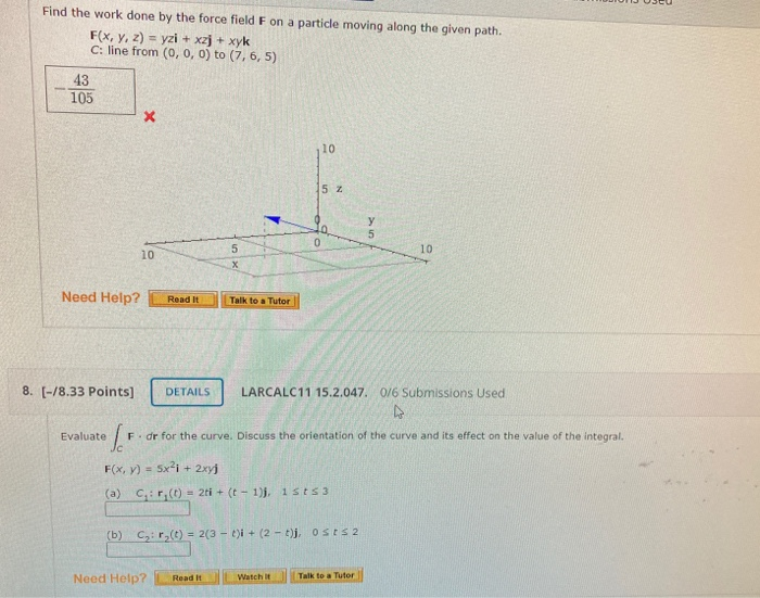 Solved Find the work done by the force field F on a particle | Chegg.com