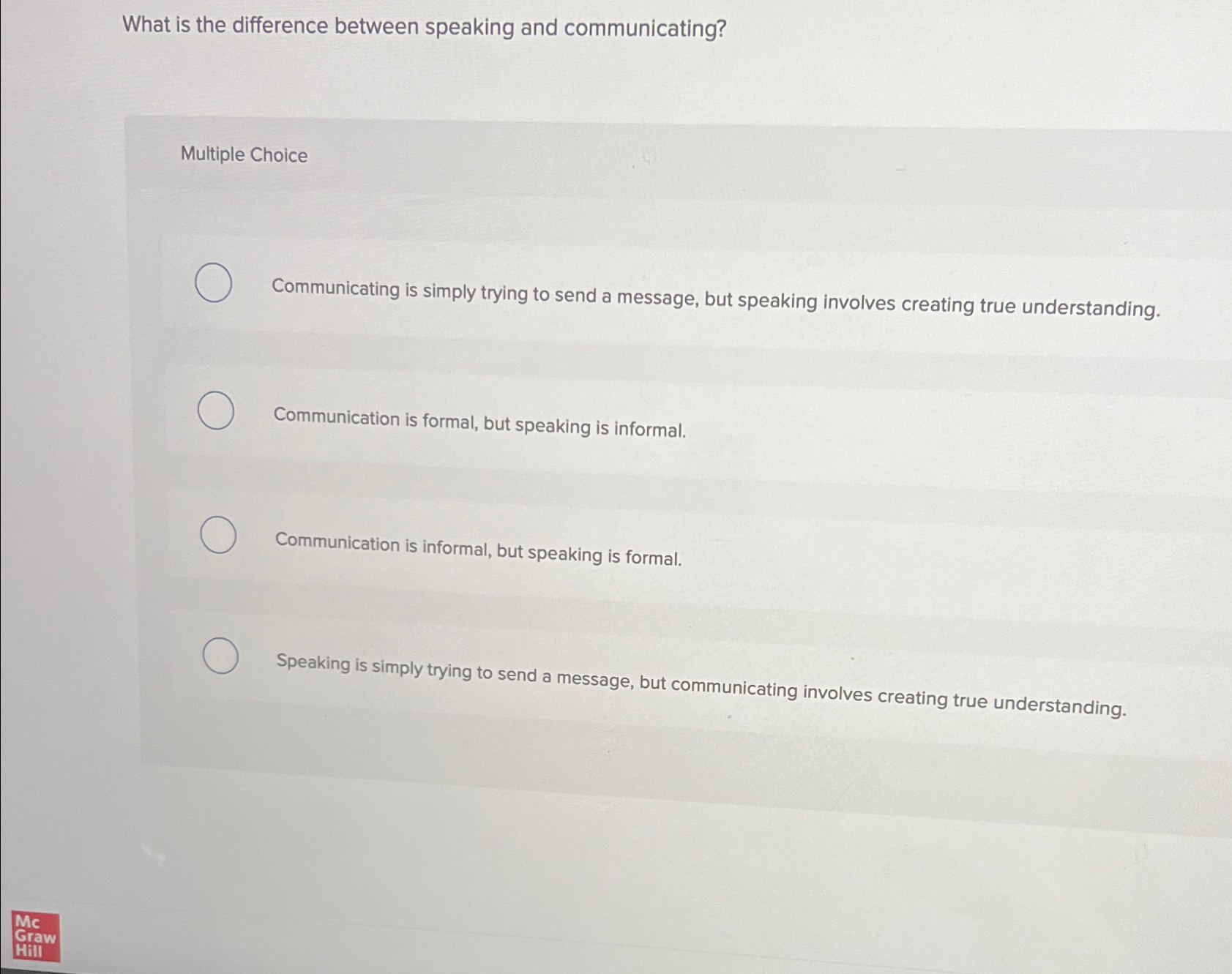 Solved What is the difference between speaking and | Chegg.com