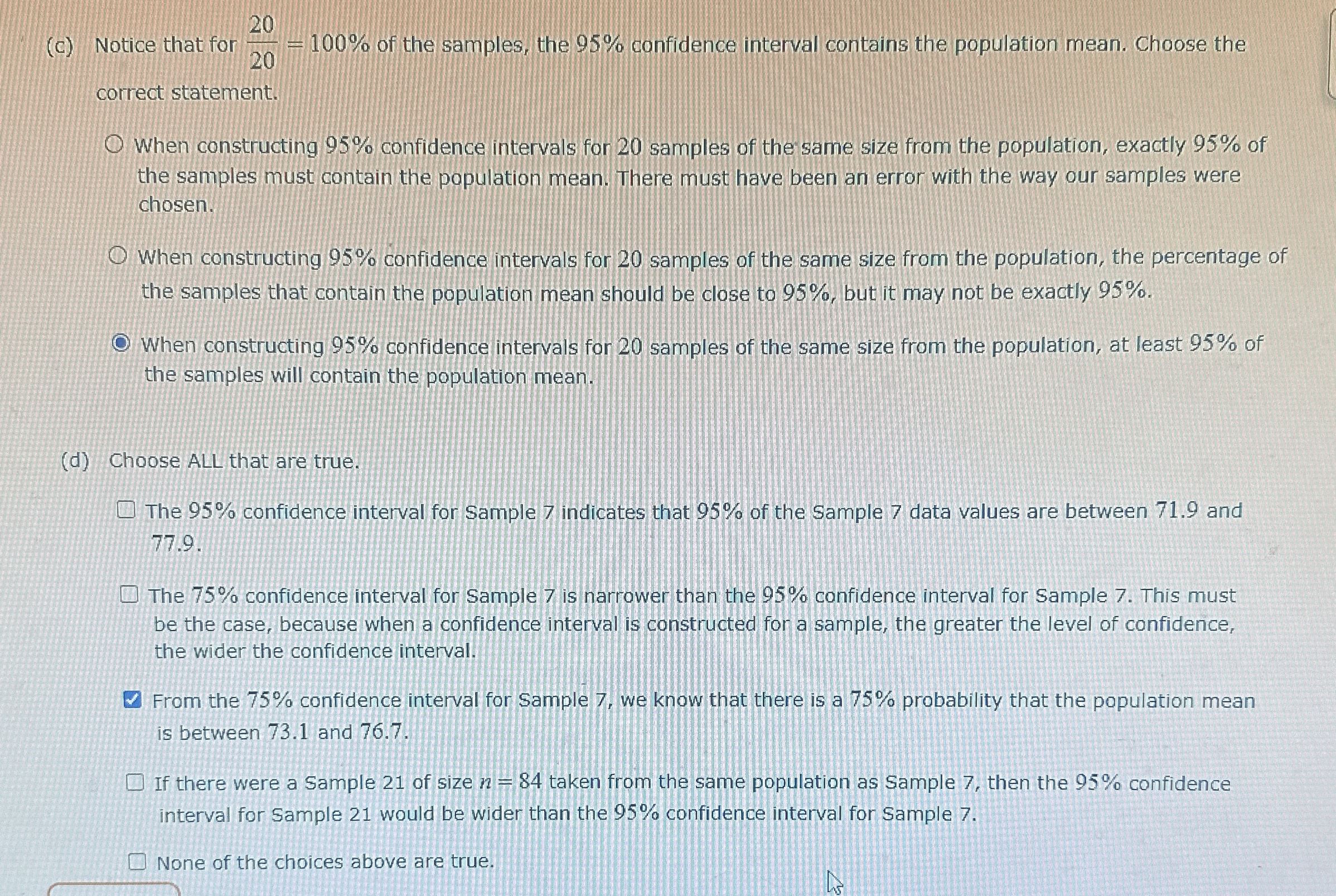 Solved (c) ﻿Notice that for 2020=100% ﻿of the samples, the | Chegg.com