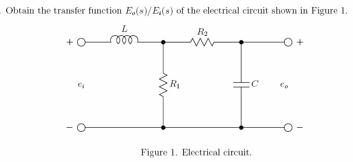 Solved Obtain the transfer function E0(S)/Ei(s) of the | Chegg.com