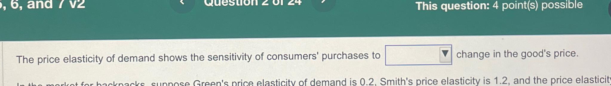 Solved This question: 4 ﻿point(s) ﻿possibleThe price | Chegg.com
