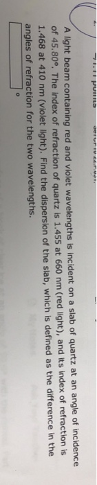 Solved PHILS der IV EERS A light beam containing red and | Chegg.com