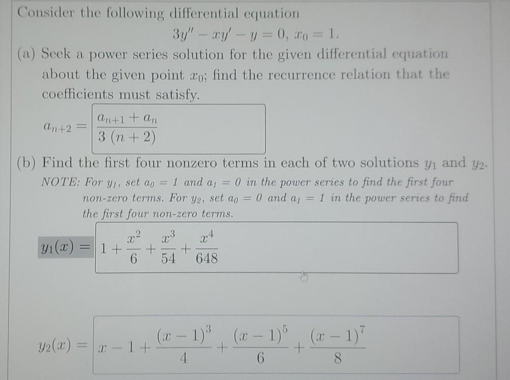 Solved Consider the following differential equation 3y" - | Chegg.com