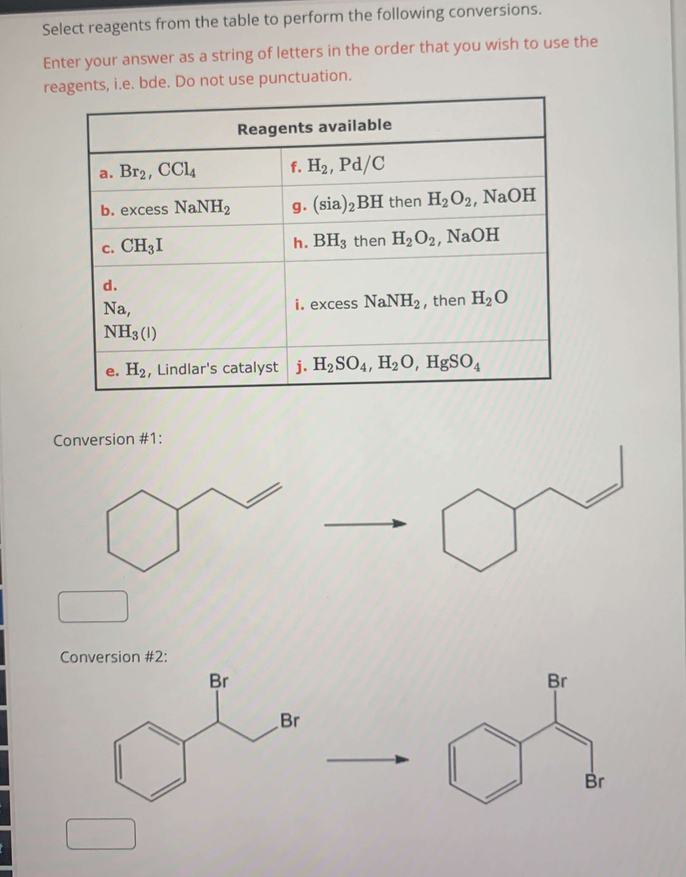 Solved Select reagents from the table to perform the | Chegg.com