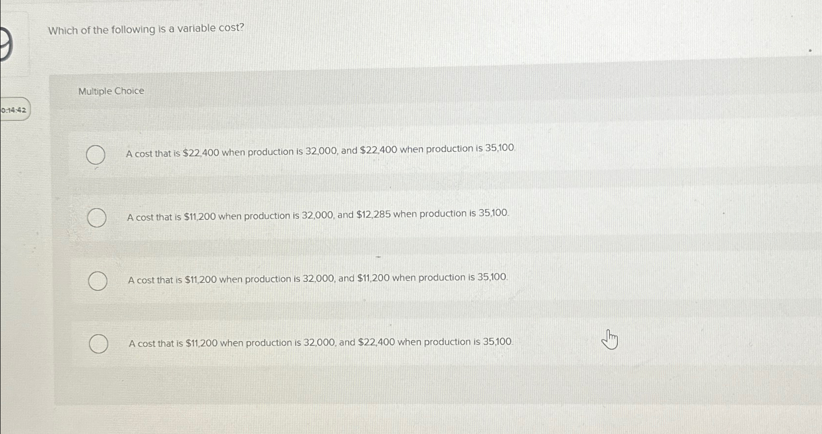 Solved Which of the following is a variable cost?Multiple | Chegg.com