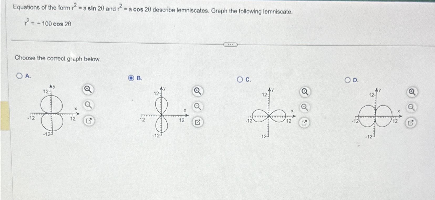 Solved Equations of the form r2=asin2θ ﻿and r2=acos2θ | Chegg.com