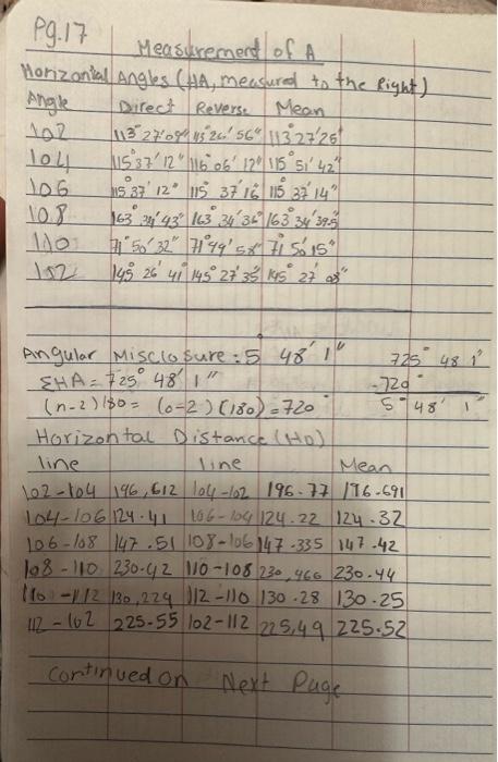 Solved LAB \#8: COMPASS RULE AD.JUSTMENT OFA CLOSED TRAVERSE | Chegg.com