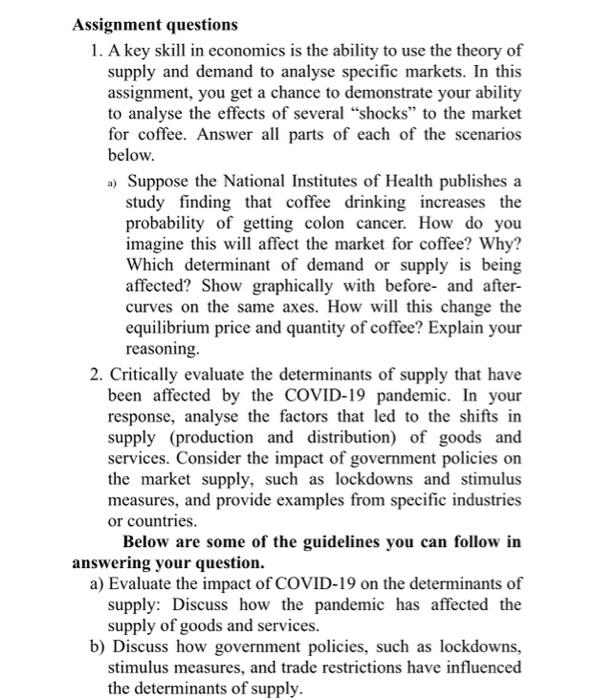 Solved Assignment questions 1. A key skill in economics is | Chegg.com