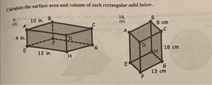 Solved Calculate the surface area and volume of each | Chegg.com