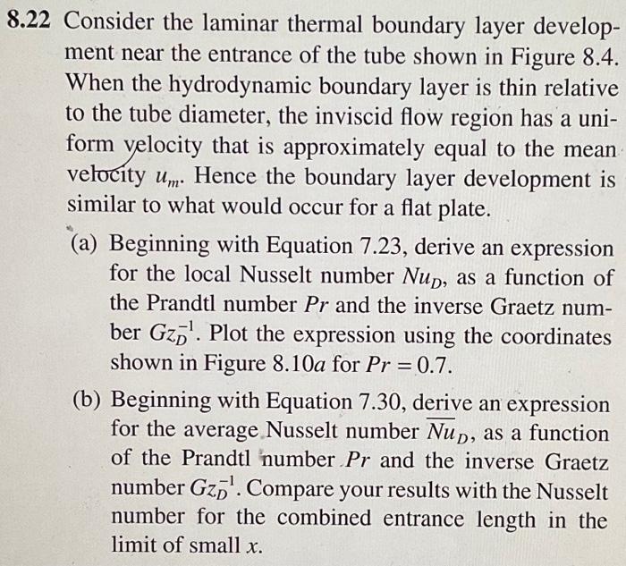 22 Consider the laminar thermal boundary layer | Chegg.com