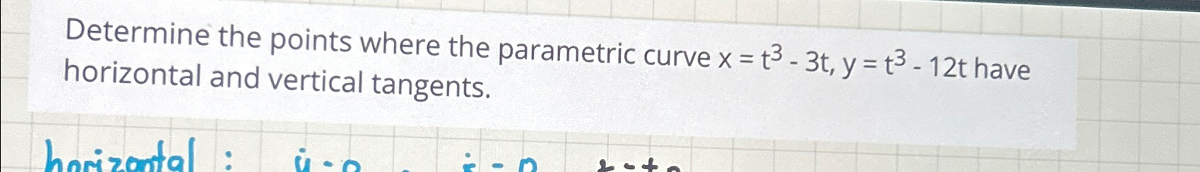 Solved Determine the points where the parametric curve | Chegg.com