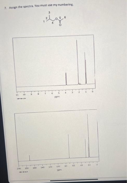 Solved 7. Assign the spectra. You must use my numbering. 9. | Chegg.com