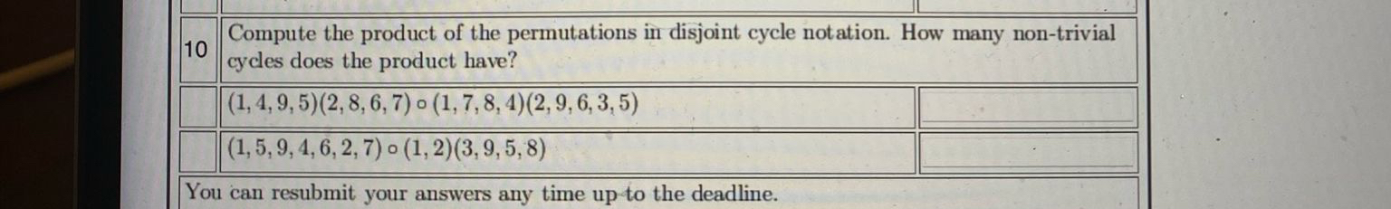 Solved \table[[10,\table[[Compute the product of the | Chegg.com
