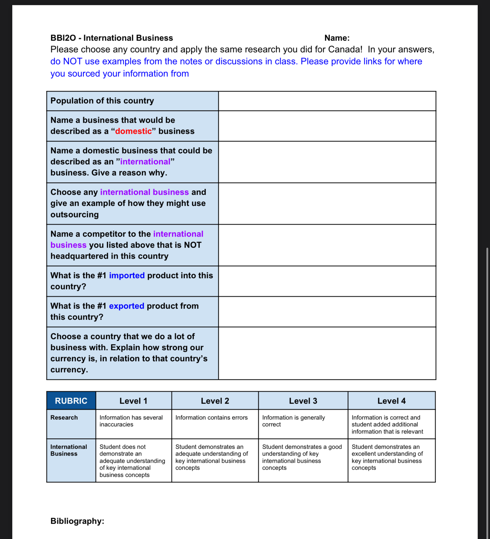 Solved BBI2O - ﻿International BusinessName:Please choose any | Chegg.com