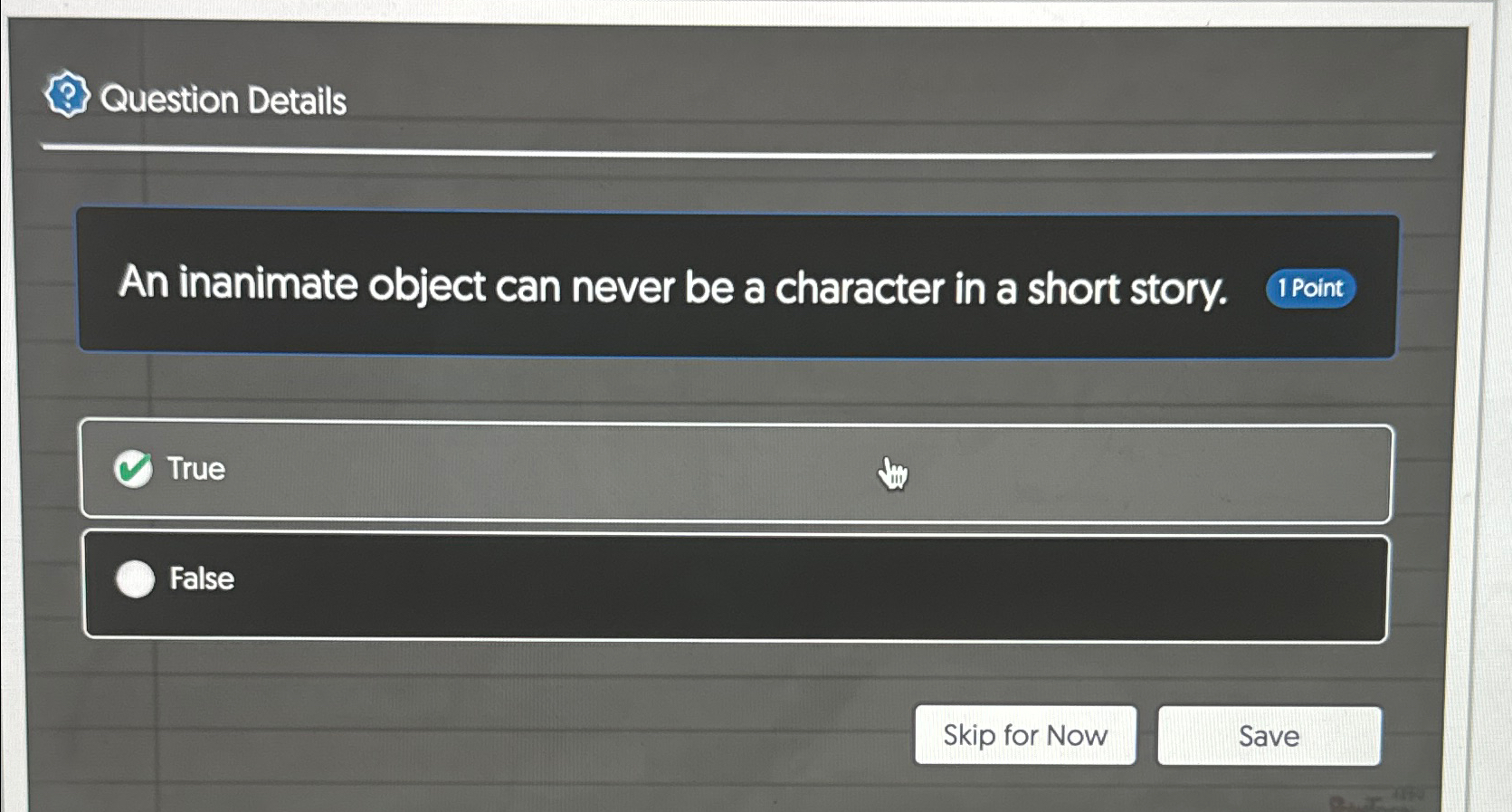 Solved Question DetailsAn inanimate object can never be a | Chegg.com