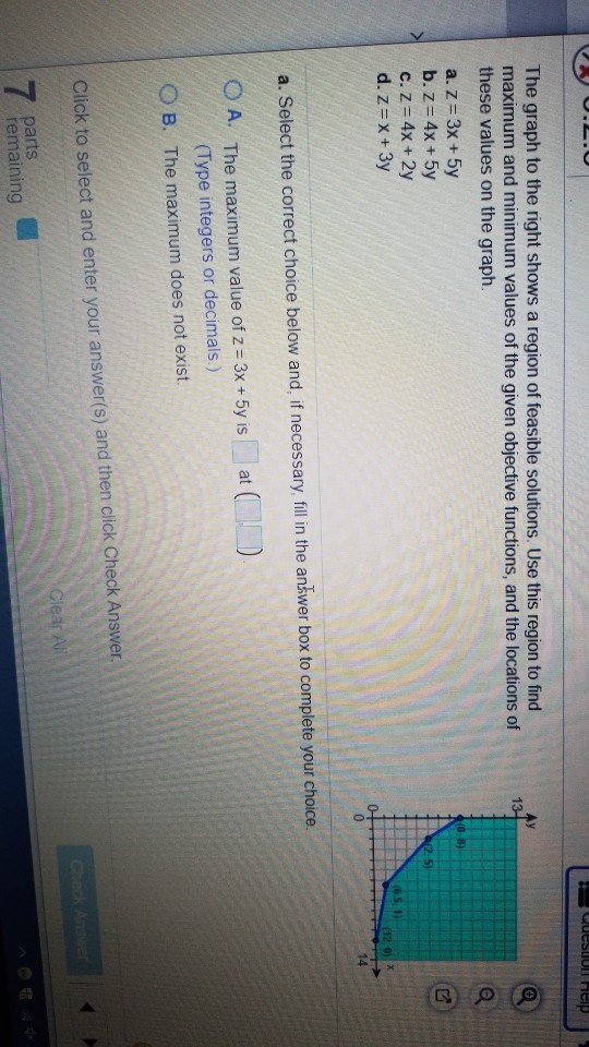 Solved Wesul neip 13 The graph to the right shows a region | Chegg.com