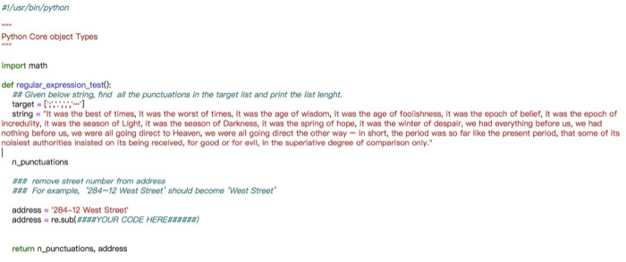 Solved #l/usr/bin/python Python Core object Types import | Chegg.com