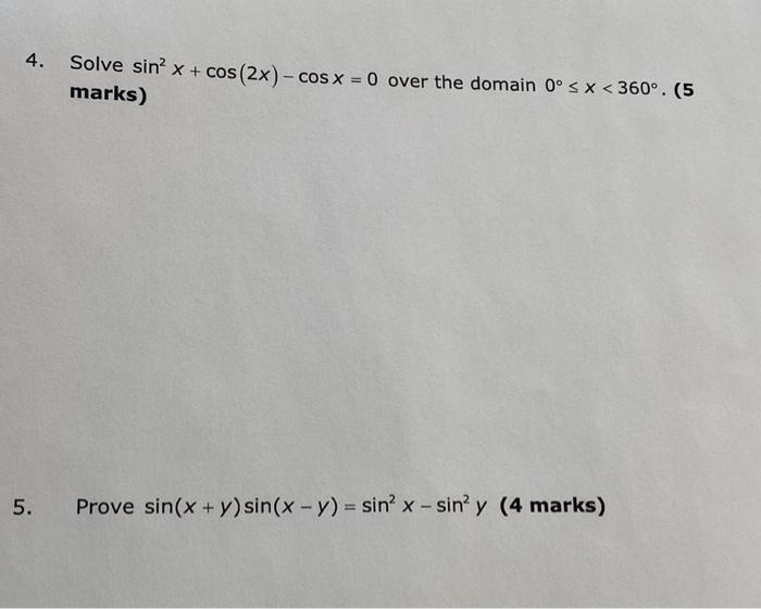 Solved 1 Determine The Exact Value Of Each Trigonometric