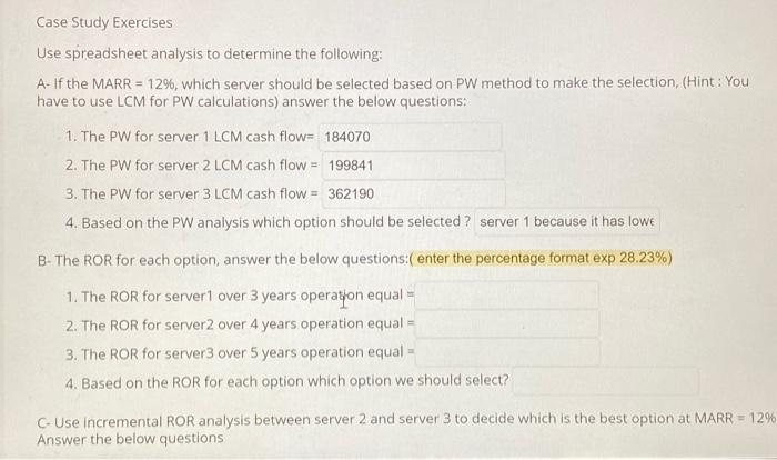 Solved CASE STUDY PEFORMING ROR ANALYSIS FOR 3D PRINTER AND | Chegg.com