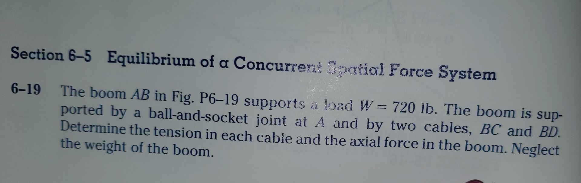 Solved Section 6-5 Equilibrium of a Concurrent Spatial Force | Chegg.com