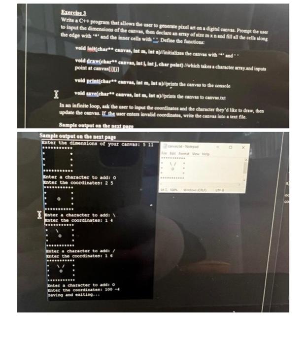 Solved Exercise 3 Write a C++ program that allows the user | Chegg.com