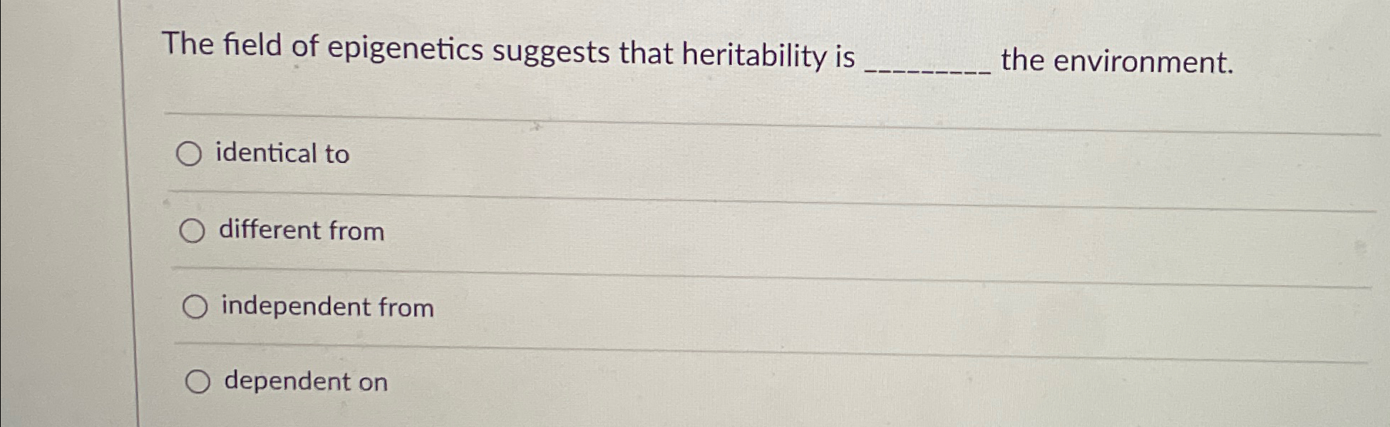 Solved The field of epigenetics suggests that heritability | Chegg.com