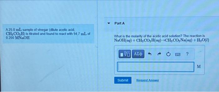 A 25.0 mL sample of vinegar (dilute acetic acid. | Chegg.com