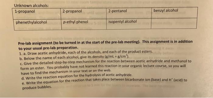 Solved Pre-lab assignment (to be turned in at the start of | Chegg.com