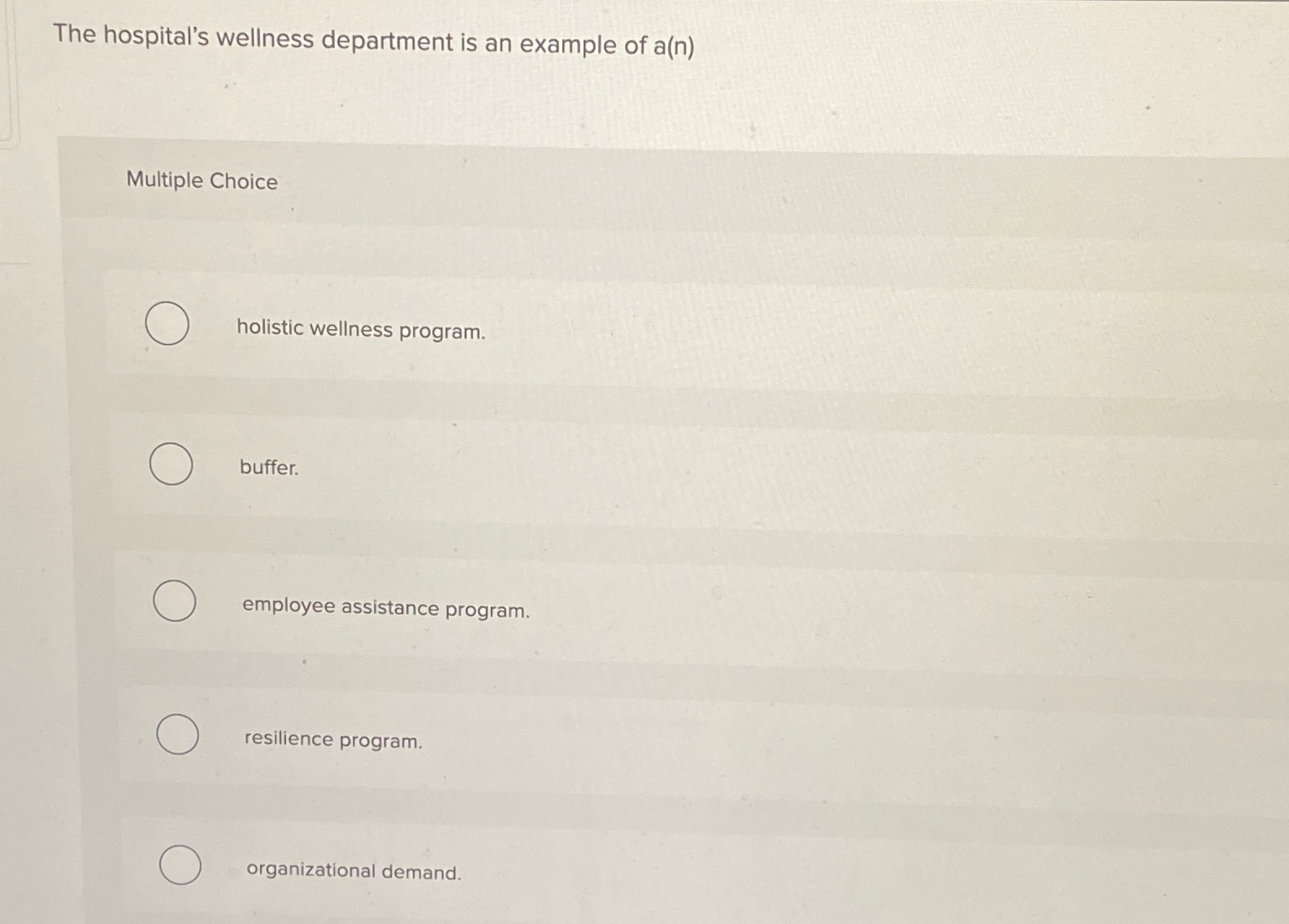 Solved The hospital's wellness department is an example of | Chegg.com