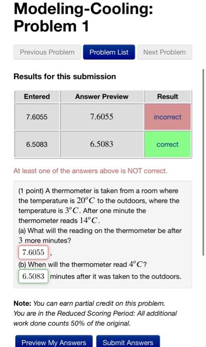 Solved Modeling-Cooling: Problem 1 Previous Problem Problem | Chegg.com